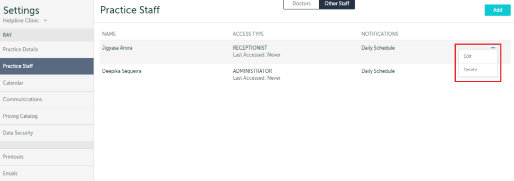 How to Edit Other Staff of Your Practice – Practo Help