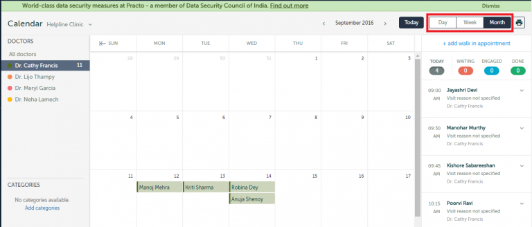 Calendar Overview – Practo Help