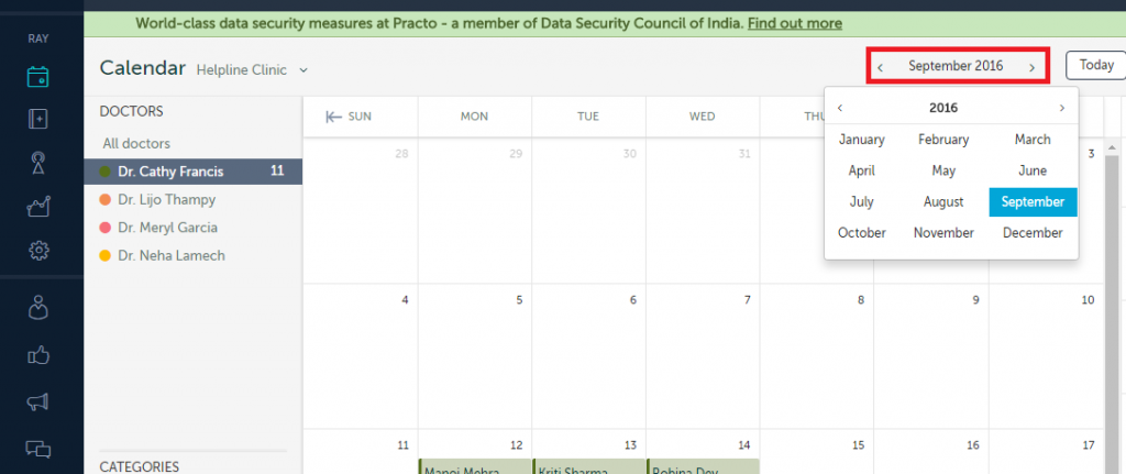 Calendar Overview – Practo Help