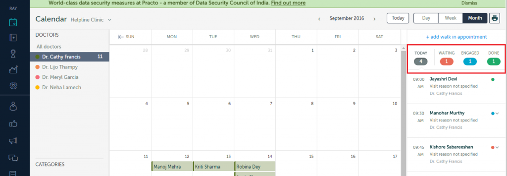 Calendar Overview – Practo Help